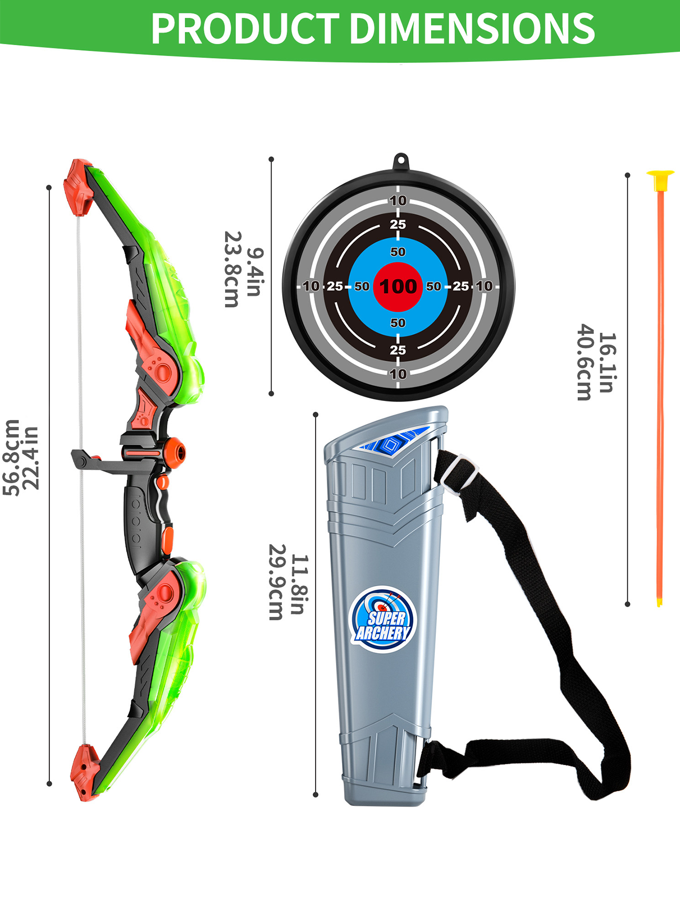 Archery Bow Toy Set With LEDLighting Shooting Toy For Kids Bow and ...
