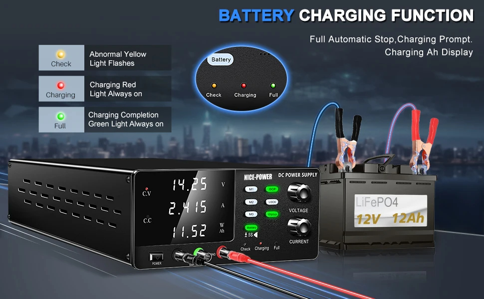【COD】Battery Charging DC Power Supply 3-Memory 60V 20A 1200W High-Power ...