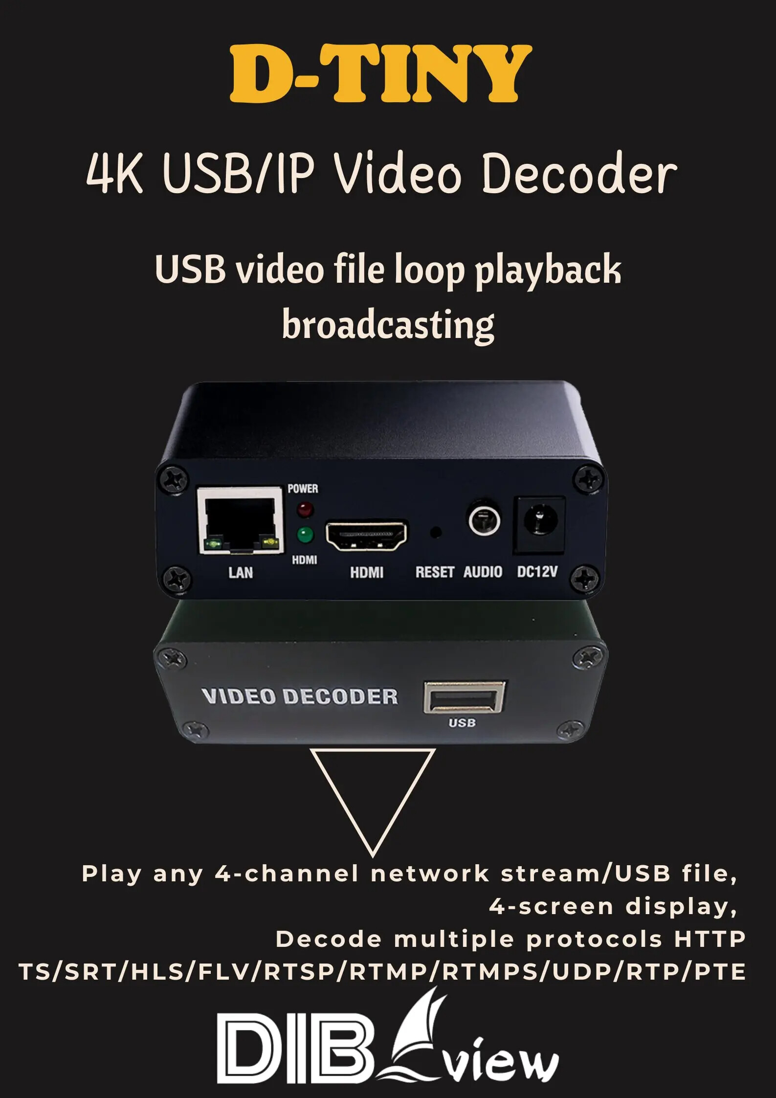 D-Tiny 4K H.265 H.264 Live Media Streaming Video HDMI HD 1080P IPTV ...