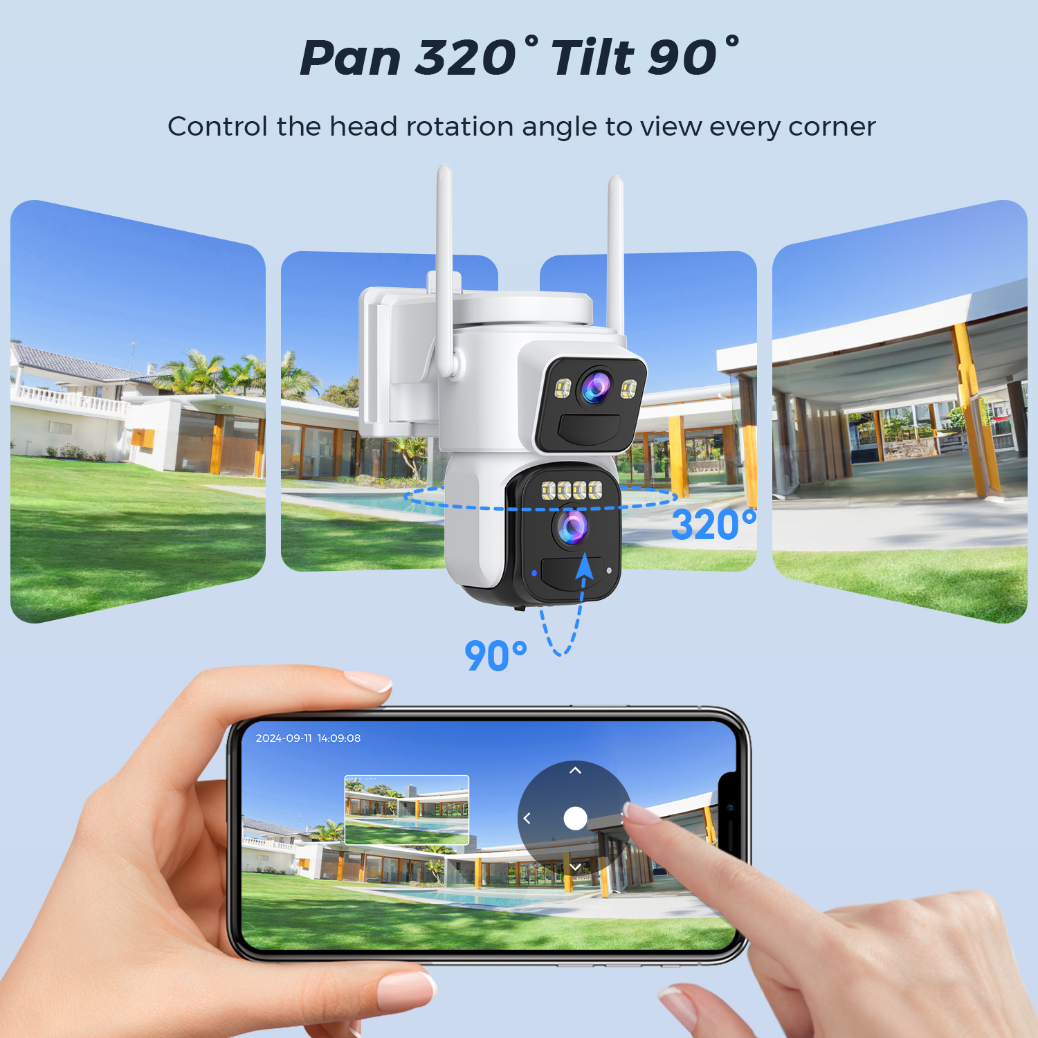 ANBIUX 8MP 4K Dual Lens CCTV Camera WIFI Solar Panel PIR Human ...
