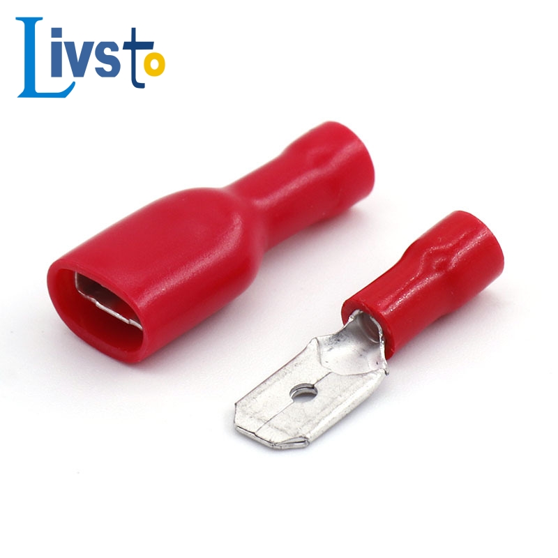 10 pcs 6.3mm Female Male PVC Connector Electrical Wiring Connector ...