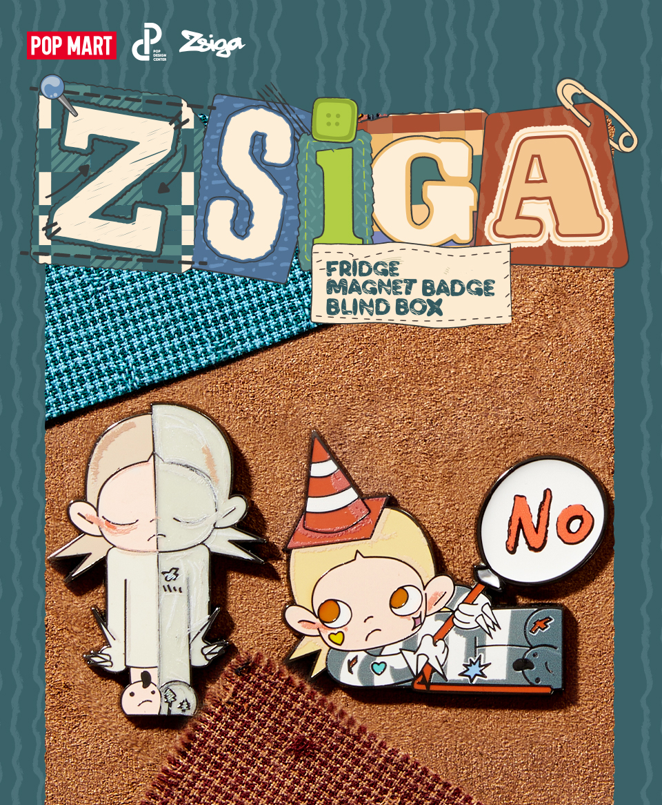 POP MART Zsiga We All Are Kids Series-Fridge Magnet Badge Blind Box ...