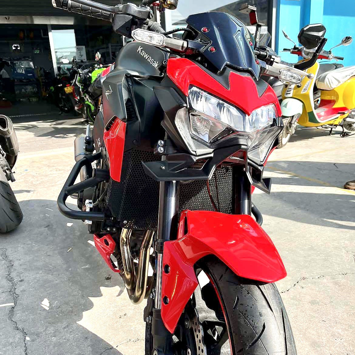 Motorcycle Accessories Black Bare Front Spoiler Winglet Aero Wing Kit ...