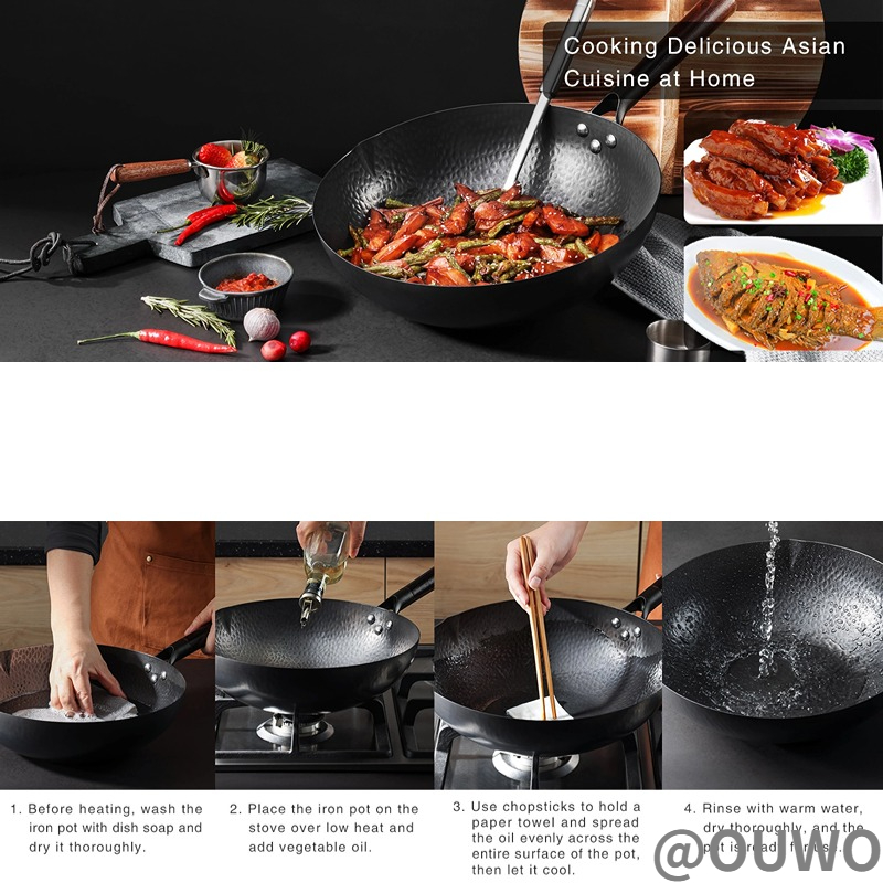KORDISEN丨MY Ready Stock High Quality Pre-Seasoned Wok Carbon Steel wok ...