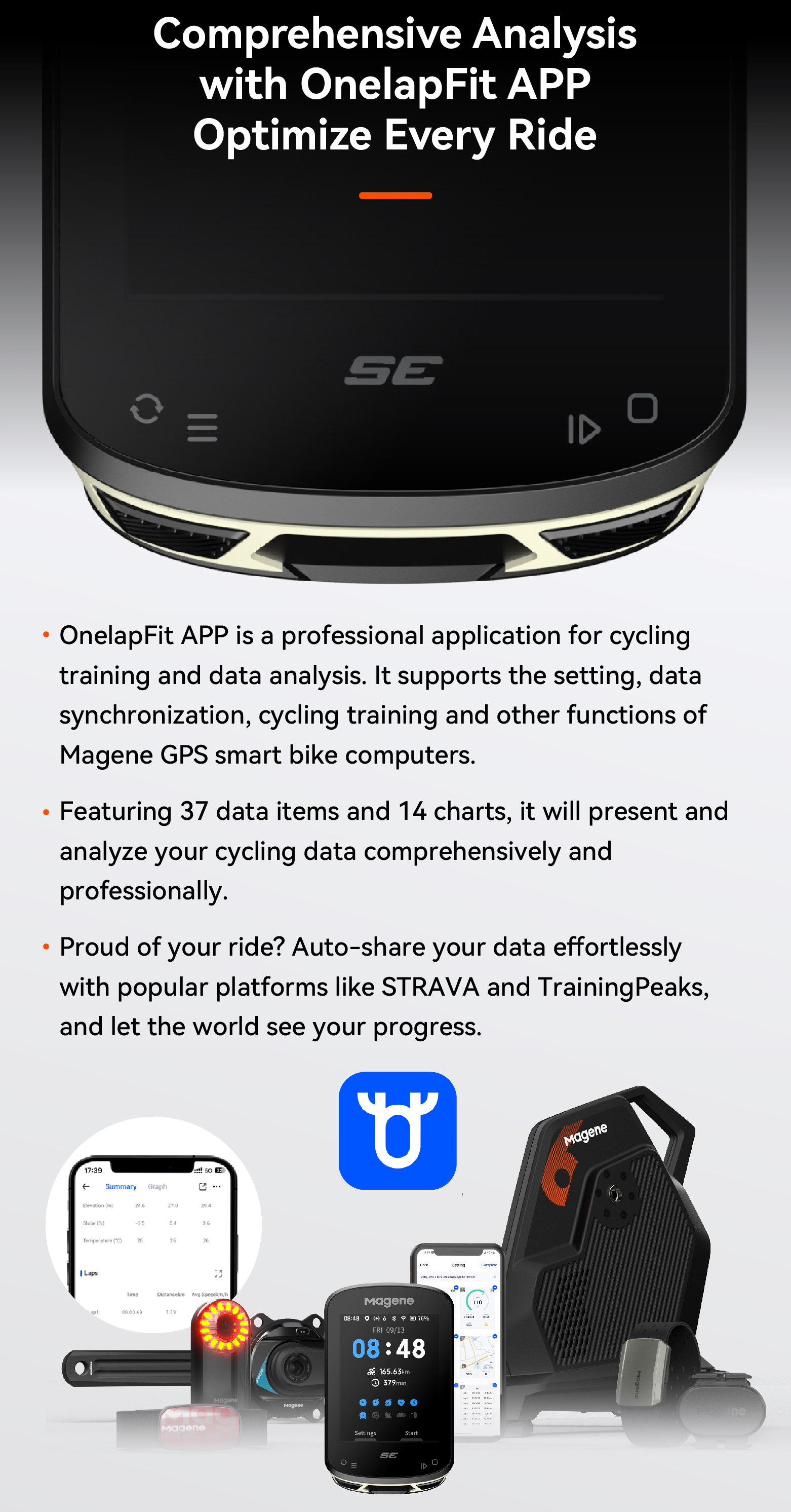 Magene C506SE Smart GPS Bike Computer Speedometer 2.4inch WiFi ...