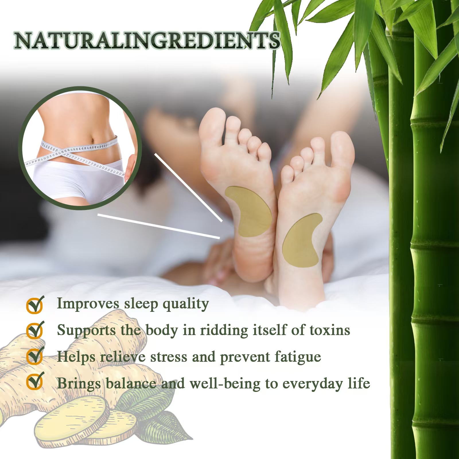 Ginger Warming Foot Patch Ginger Essence Foot Care Body Care Foot Patch ...
