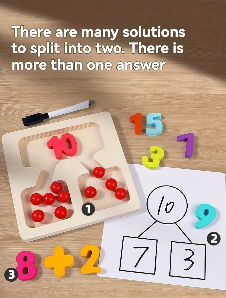 Children's wooden math toys Montessori early educational toys Number ...