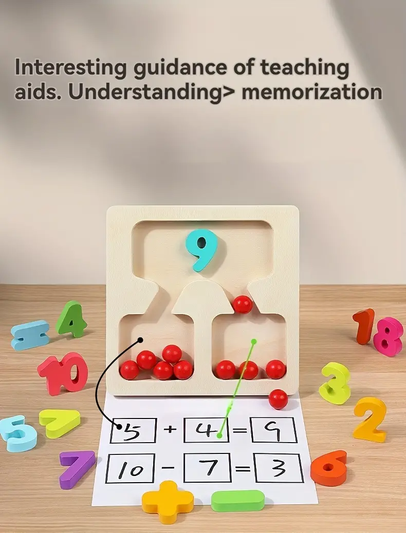 Children's wooden math toys Montessori early educational toys Number ...
