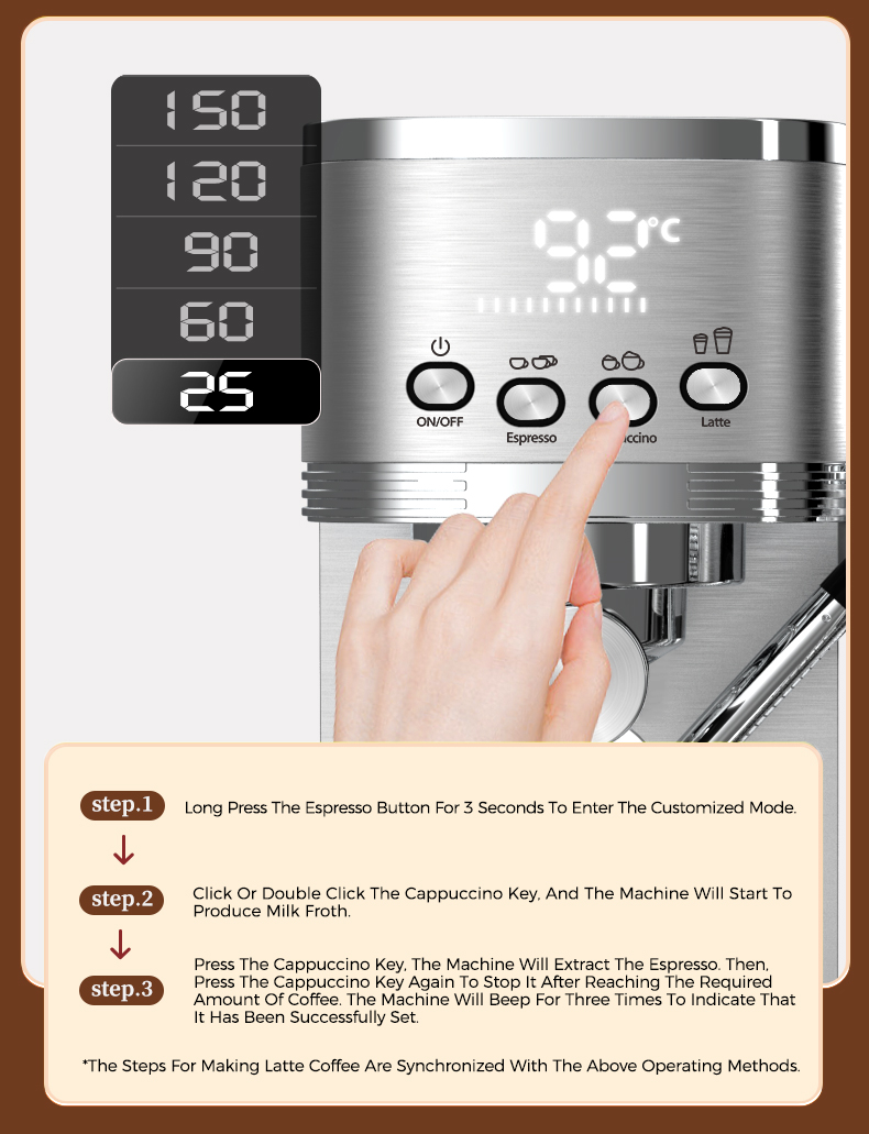 Cafelffe Automatic Espresso Coffee Machine with Built-In Milk Frother ...
