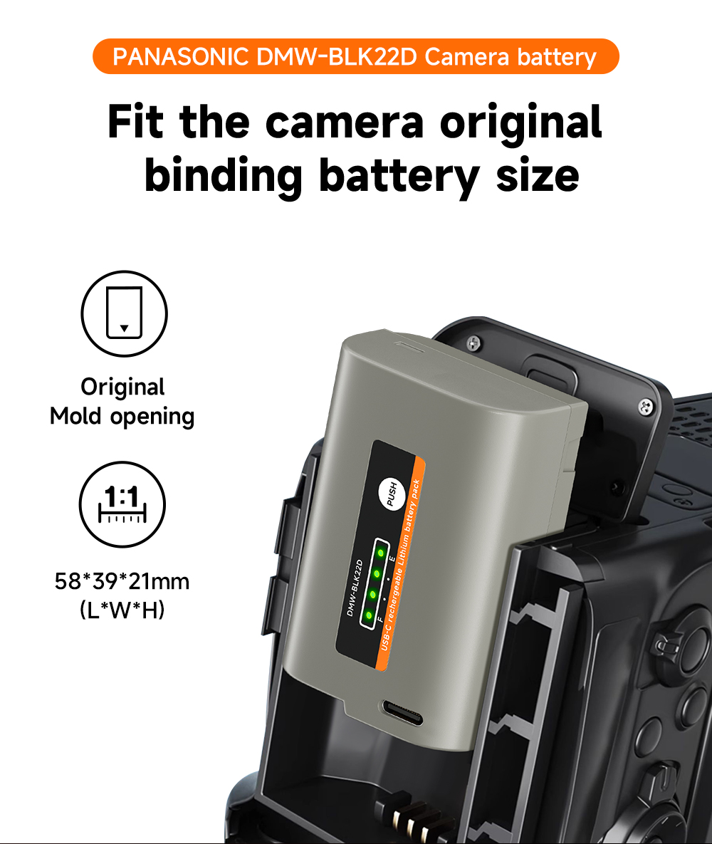 Cityork DMW-BLK22 DMW BLK22 Battery With USB Type-C interface Fast ...