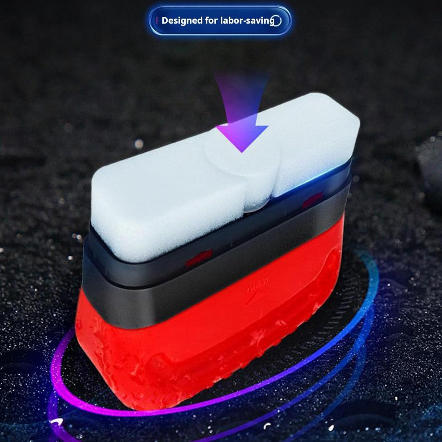 Windshield Cleaner Tool - Car Glass Oil Film Cleaner with Reusable Foam ...