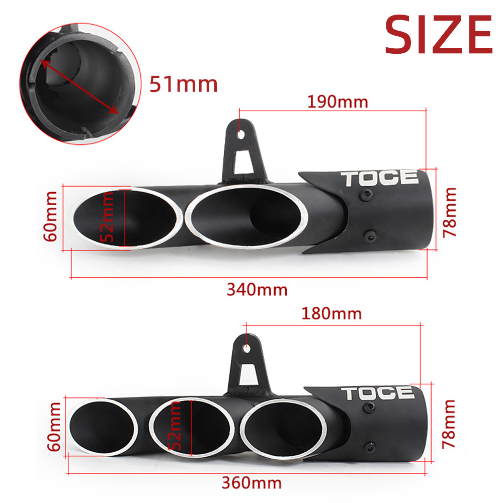 Universal Motorcycle Exhaust Muffler Pipe Canister Pipe TOCE Modified ...