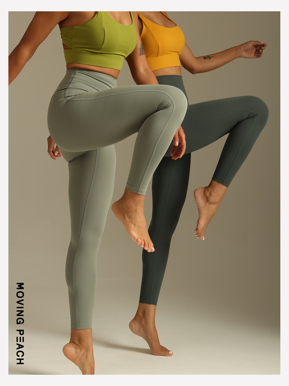 MOVING PEACH Women Compression Leggings Breathable High Waist Training ...