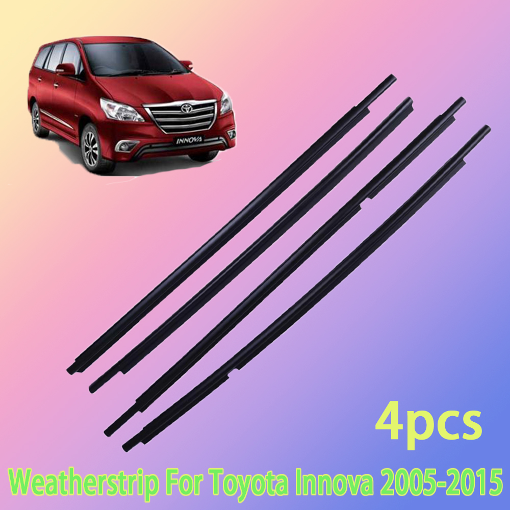 4PCS TOYOTA Innova 2005 - 2015 Door Outer Moulding Door Rubber Window ...
