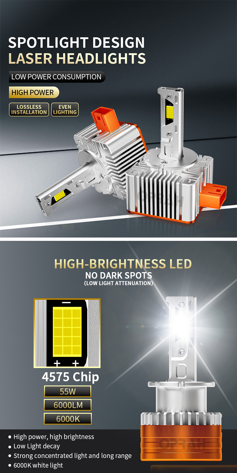 Oprah 2pcs 110W High Power D1S D2S D3S D4S D5S D8S LED Headlights Car Headlights Headlights ...