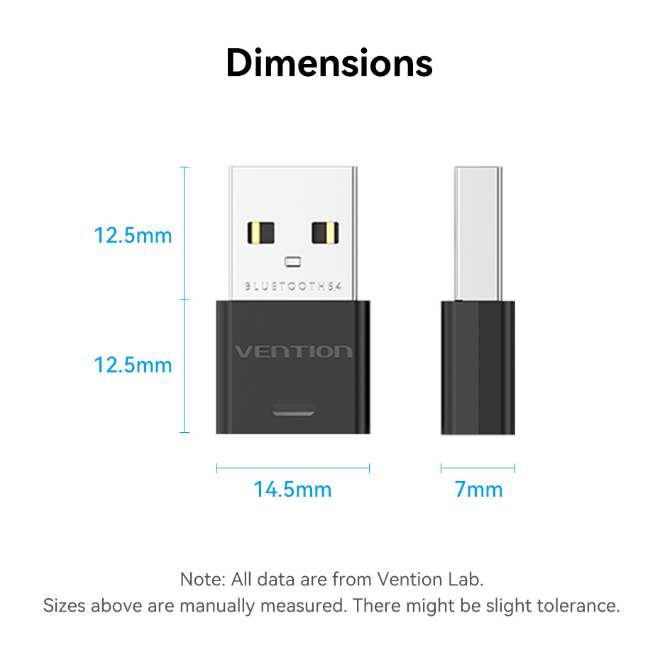 Vention USB Bluetooth Adapter 5.4 Bluetooth Transmitter USB Dongle ...