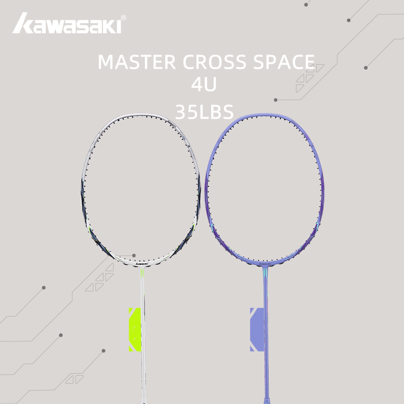 Kawasaki Badminton Racquet MASTER CROSS SPACE 4U 18-35LBS Professional ...