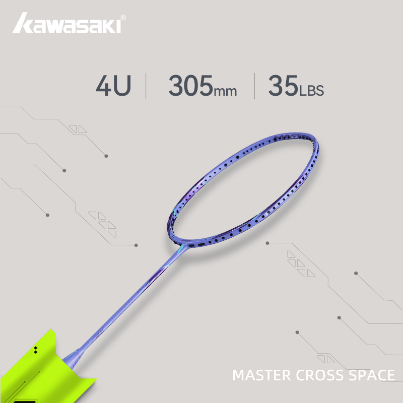 Kawasaki Badminton Racquet MASTER CROSS SPACE 4U 18-35LBS Professional ...