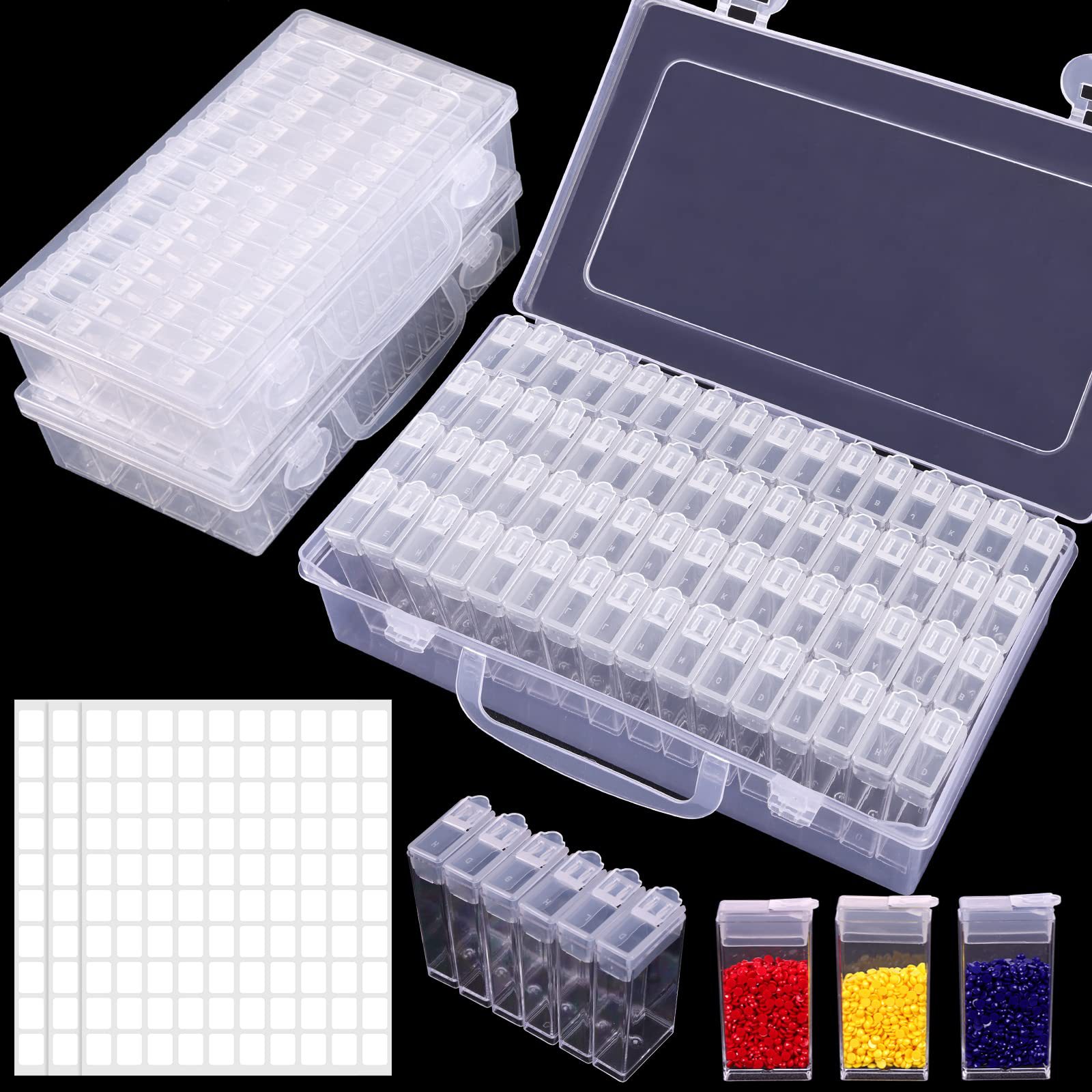 1 Piece Set 64 Grid Diamond Painting Tool Box Container Craft Storage ...
