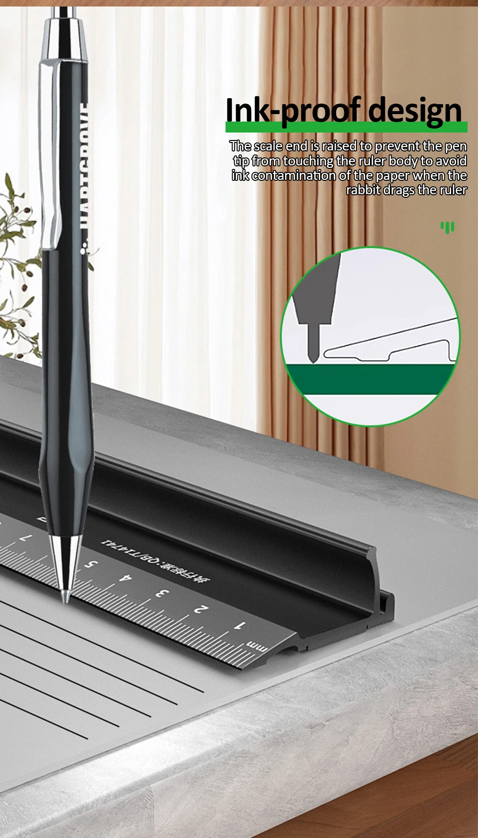 Aluminum Alloy Multifunctional Protective Ruler Anti Cutting Hand Ruler ...