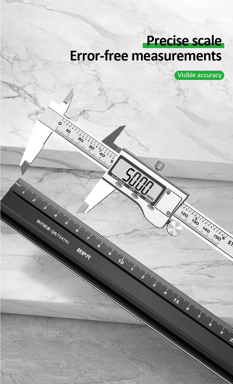 Aluminum Alloy Multifunctional Protective Ruler Anti Cutting Hand Ruler ...