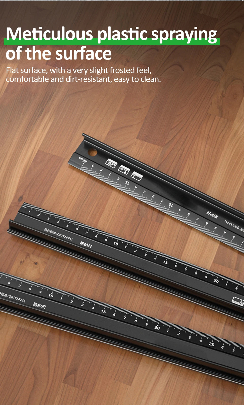 Aluminum Alloy Multifunctional Protective Ruler Anti Cutting Hand Ruler ...