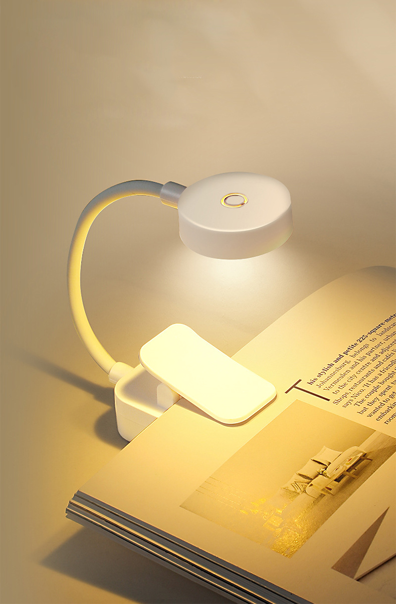 Mini LED Book Night Light Adjustable Clip 360°Flip Study Eye Protection ...
