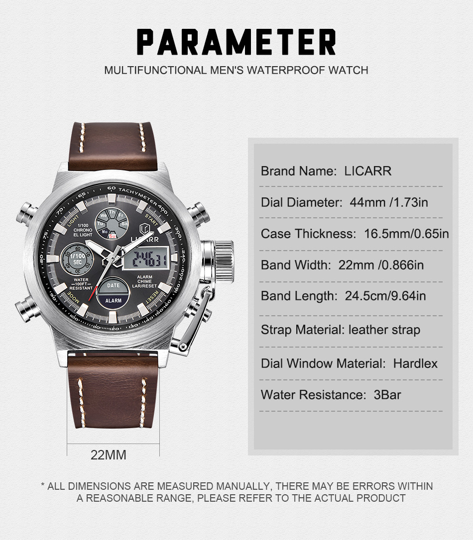 LICARR Men's Brand Watches Business Casual Men's Military Watches ...
