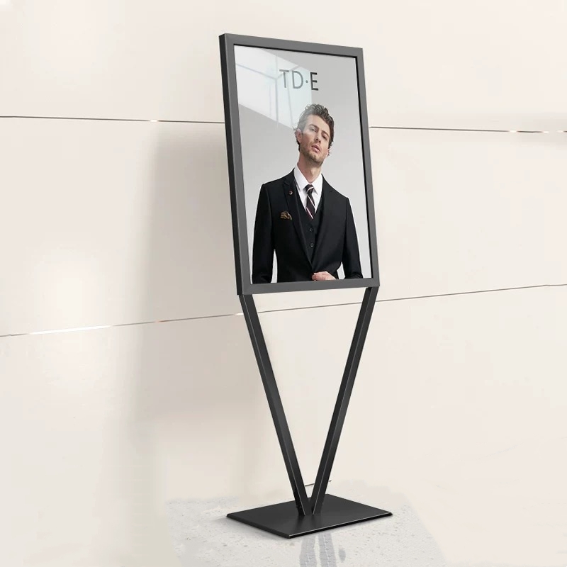 Aluminium Alloy V-Shaped Billboard Mall Advertising Poster Display ...