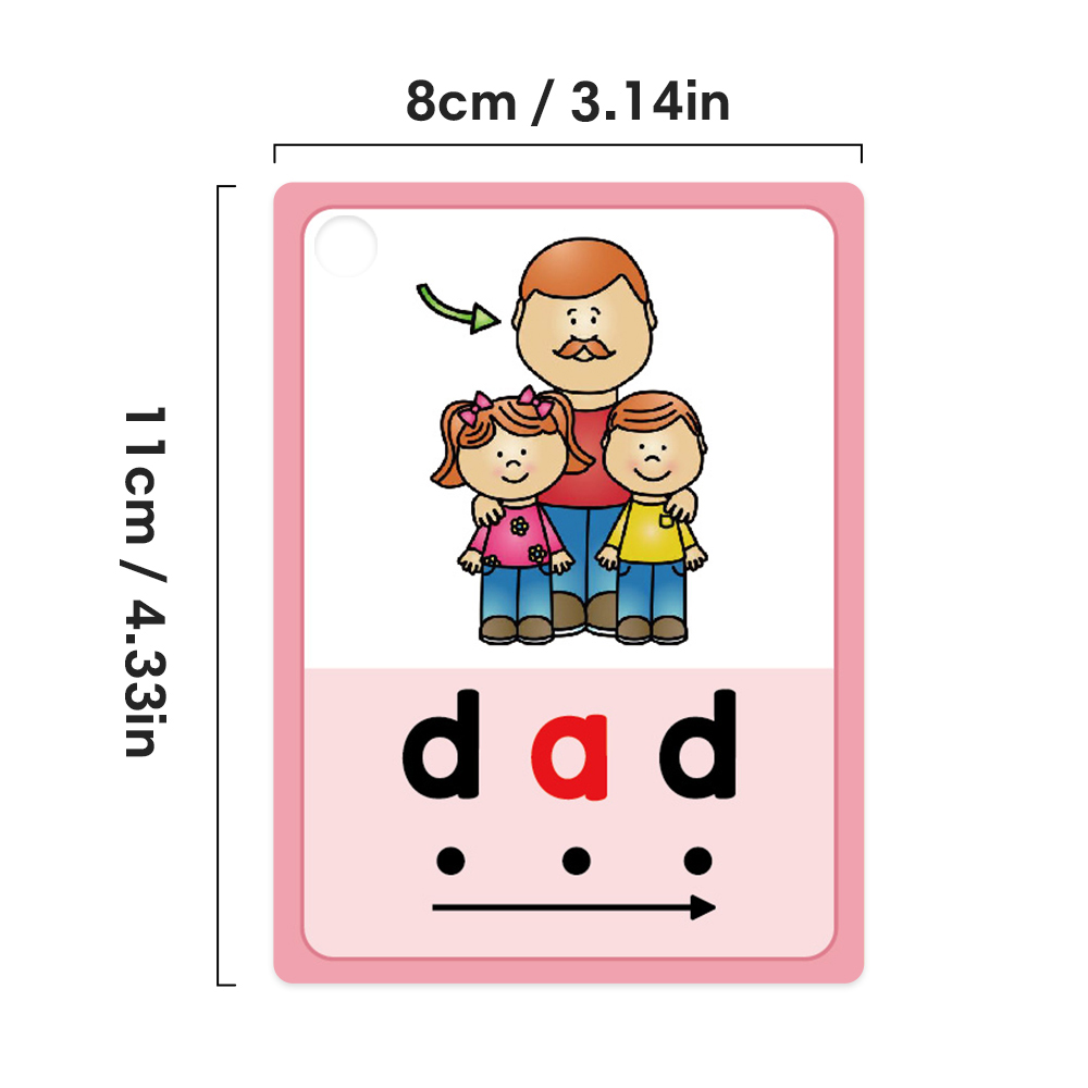 130 English Words CVC Phonics Flash Cards Montessori Educational ...