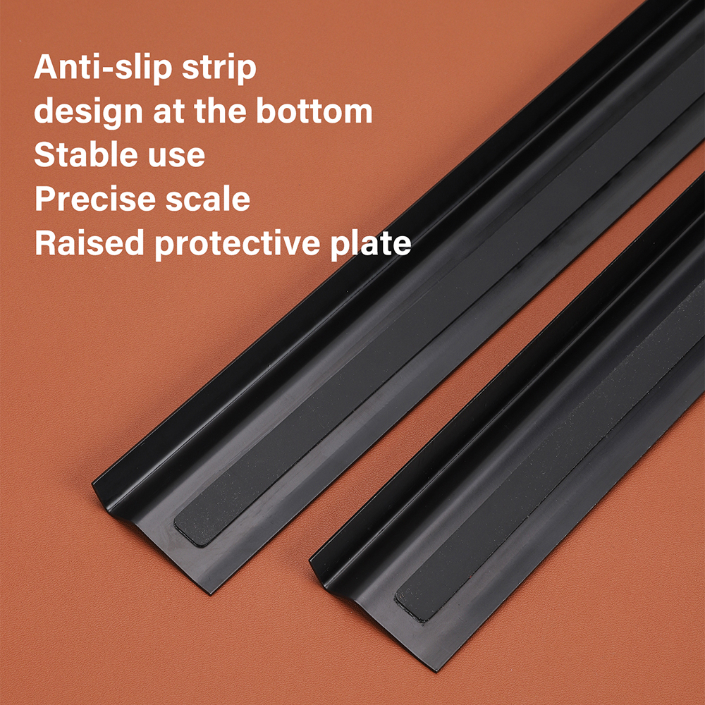 WUTA Leather Cutting Ruler Safety Rulers Titanium Plated Stainless ...