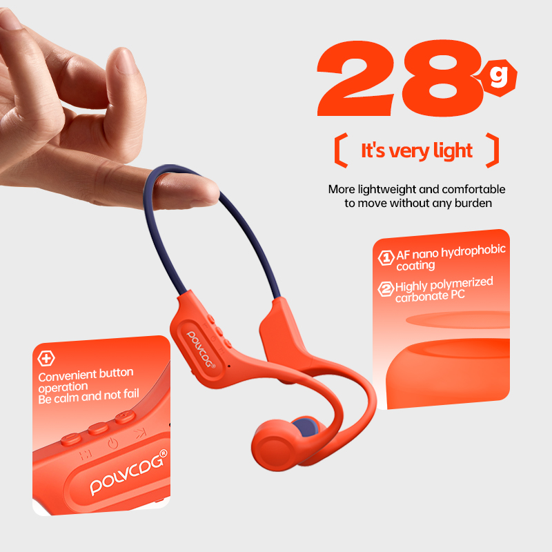 Polvcdg-X15 64G Bone Conduction Headset Not In-ear Wireless Earphone ...