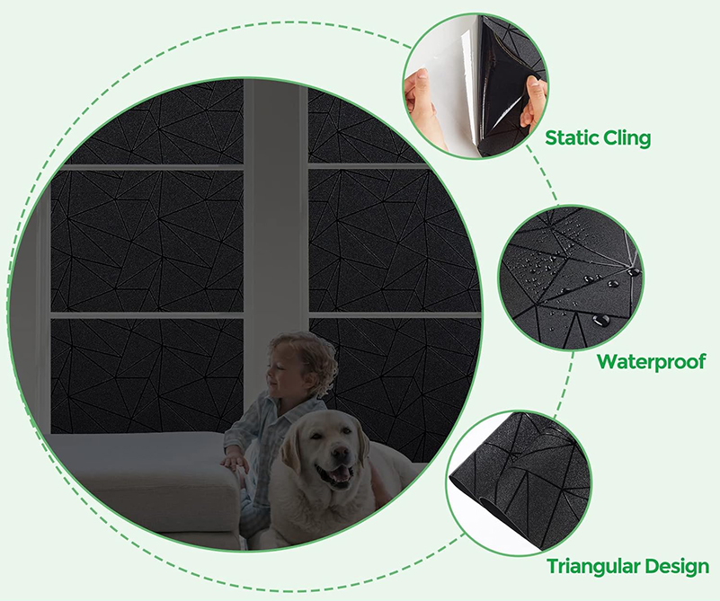 Frosted Glass Sticker for Window Privacy, Static Cling Total Blackout ...