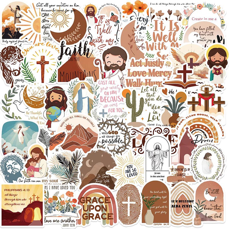 50pcs Bible Proverbs Holy Bible Jesus Christian Religion Sticker ...