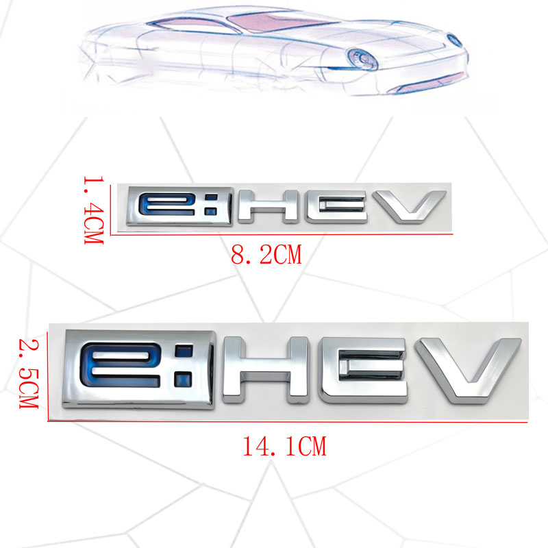 Two sizes, 3D ABS (plastic)eHEV Logo Car Letter Sticker Tail Bumper ...