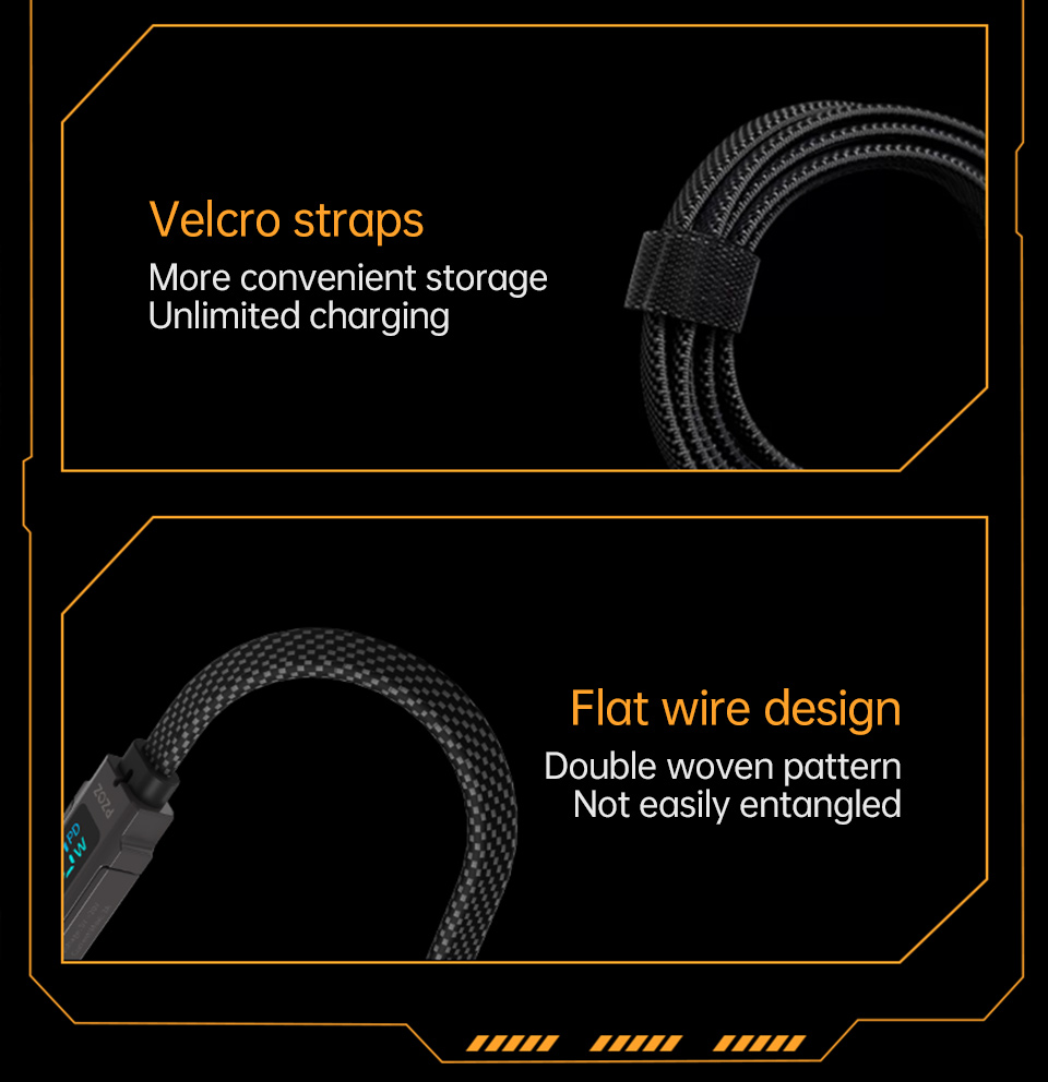 PZOZ 4 in 1 60W PD USB C Cable Digital Display Fast Charging For iPhone ...