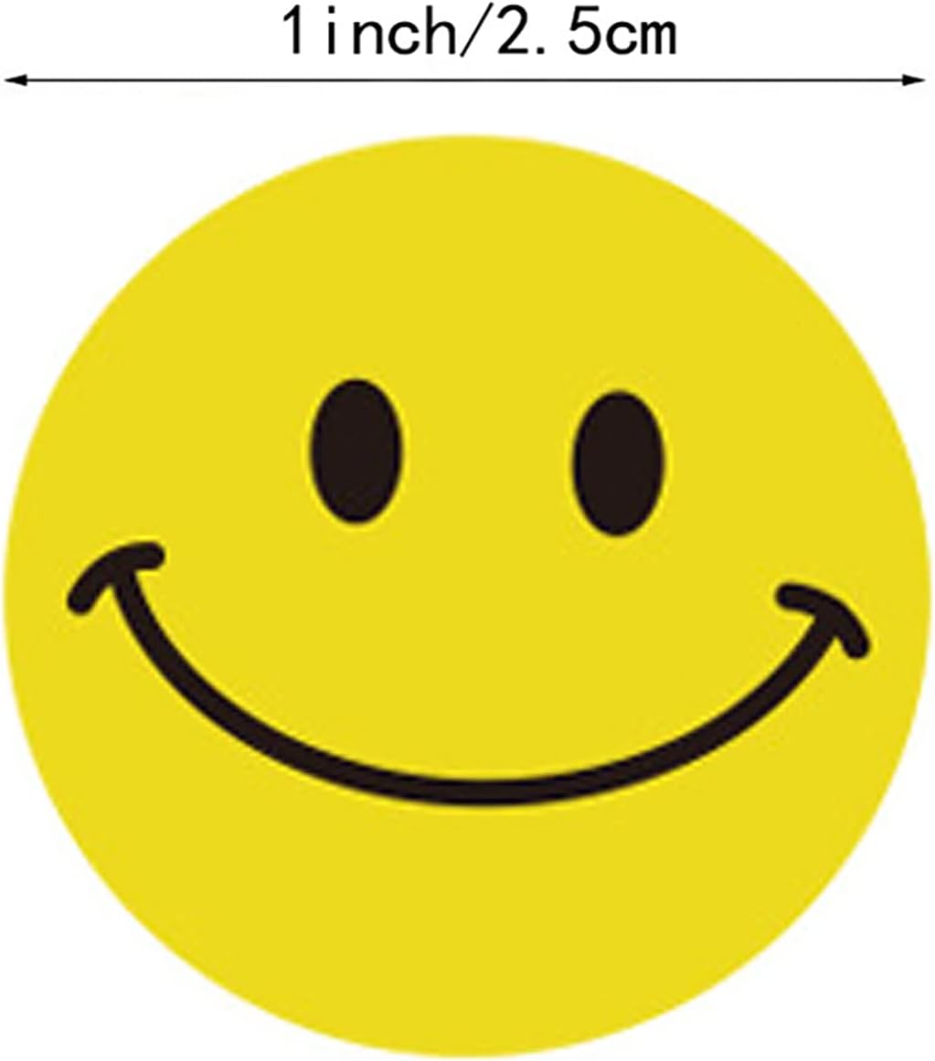 Happy Face Stickers Roll Circle Dots Paper Labels Reward Stickers ...