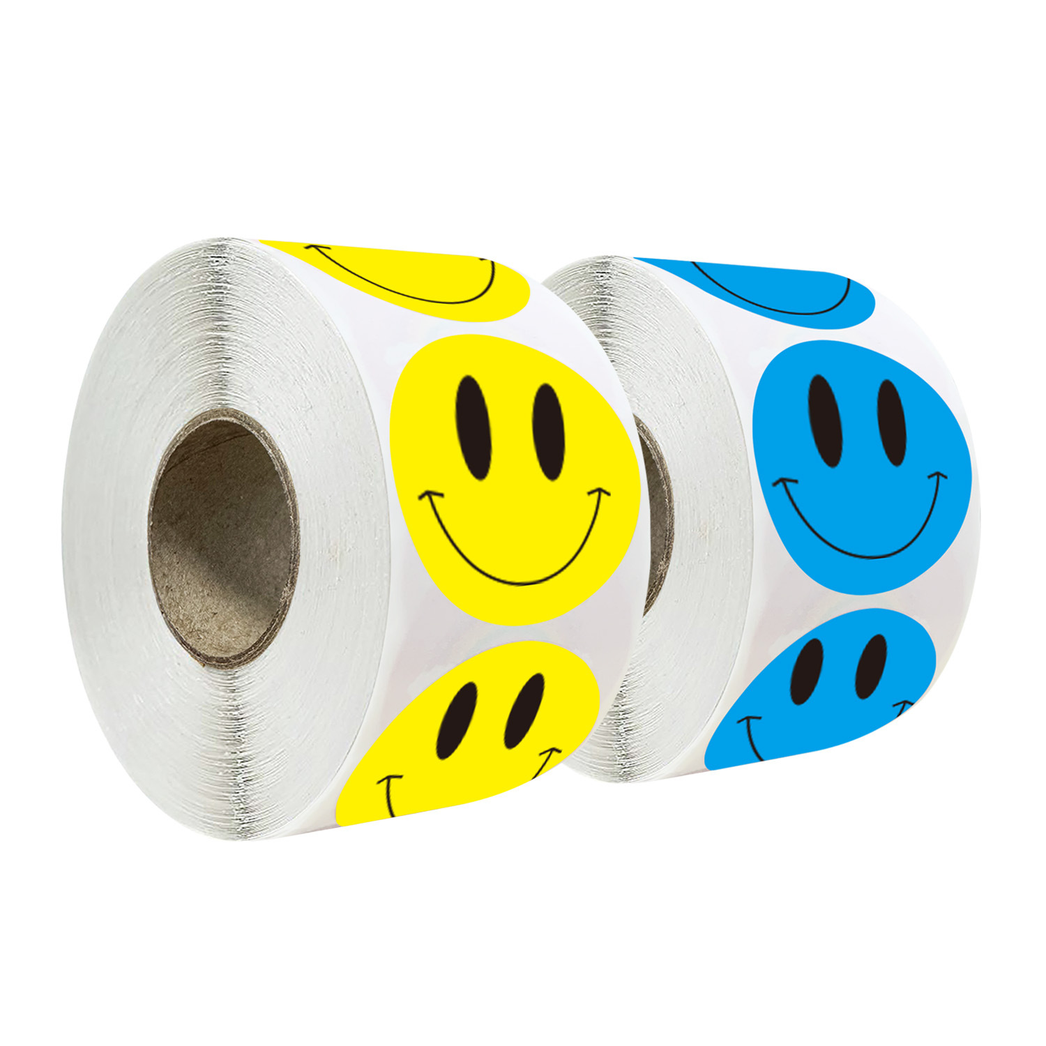 Happy Face Stickers Roll Circle Dots Paper Labels Reward Stickers ...