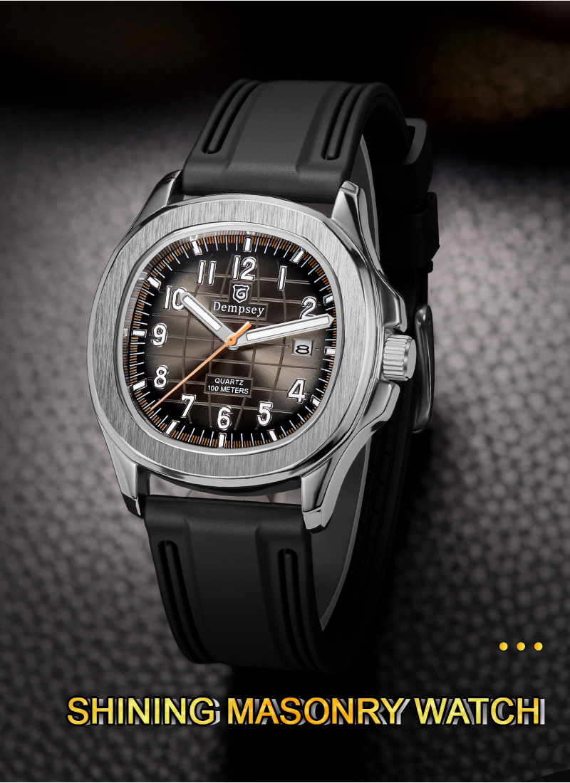 DEMPSEY Automatic Mechanical Watch for Men Original Waterproof Silver ...