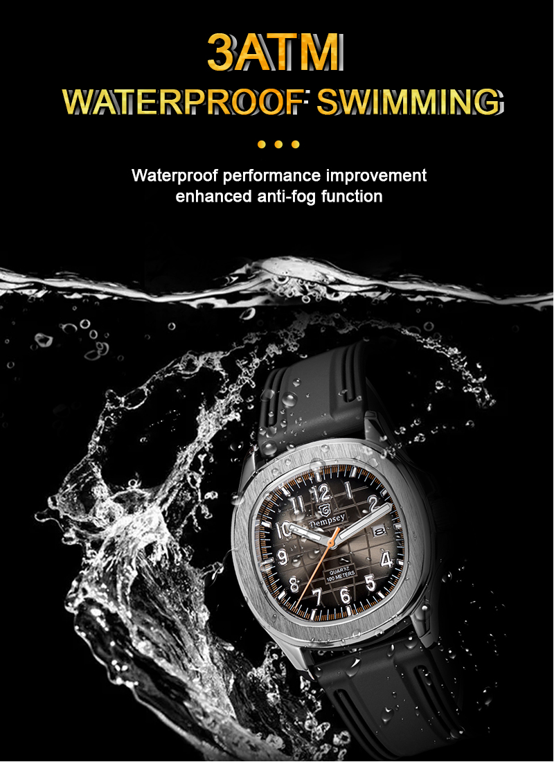 DEMPSEY Automatic Mechanical Watch for Men Original Waterproof Silver ...