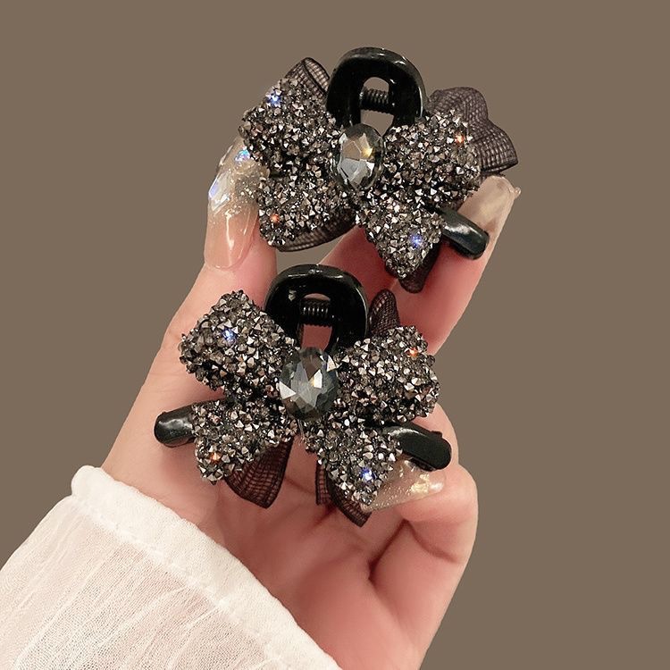 Crystal Bow Small Grab Clip Side Forehead Bangs Broken Hair Clip ...