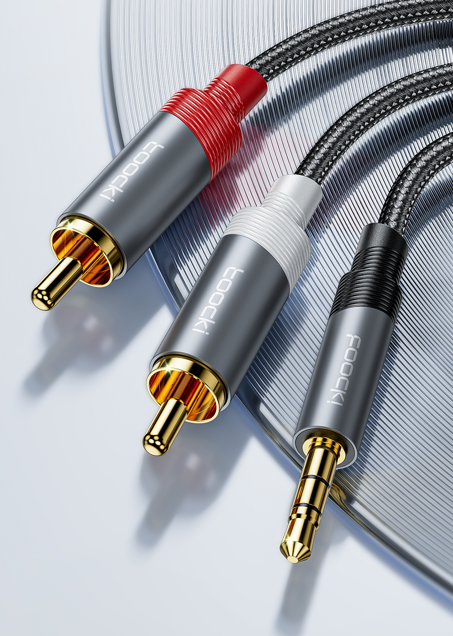 Toocki RCA Audio Cable Jack 3.5mm to 2RCA Male Splitter Cable for ...