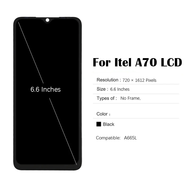 6.6 Inch For Itel A70 A665L ItelA70 LCD Display Touch Screen Digitizer ...