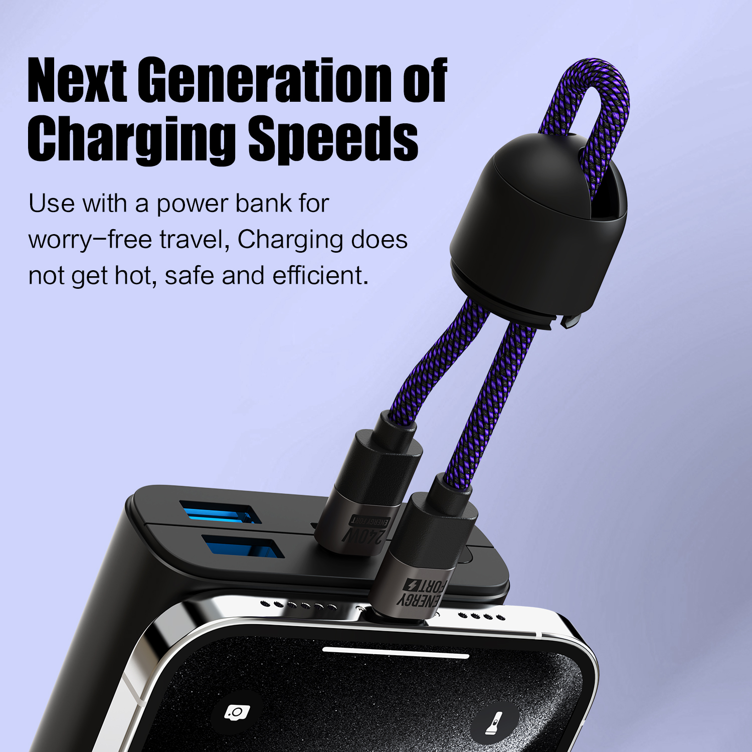PD240W 20cm Fast Charging Cable Capsule Style Type-C Cable With Lanyard ...