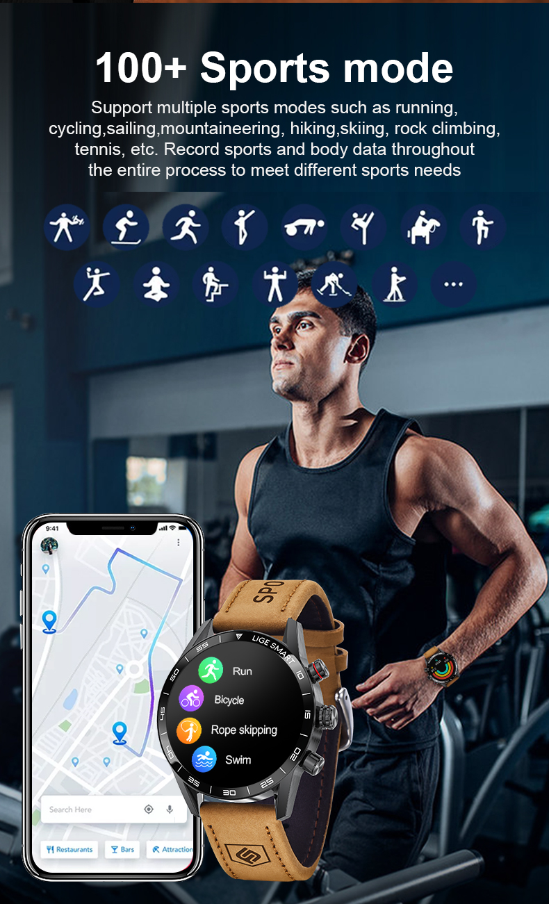 LIGE Business Watch For Men Smart Watch AMOLED HD Screen Smartwatch ...