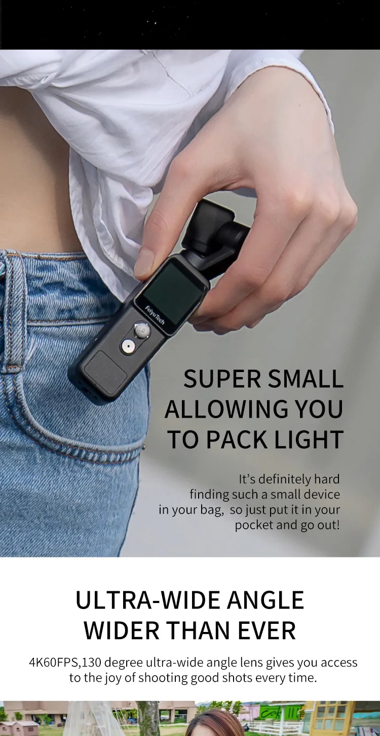 FeiyuTech official Pocket 2 Handheld 3-Axis Gimbal Stabilized 4K Video ...