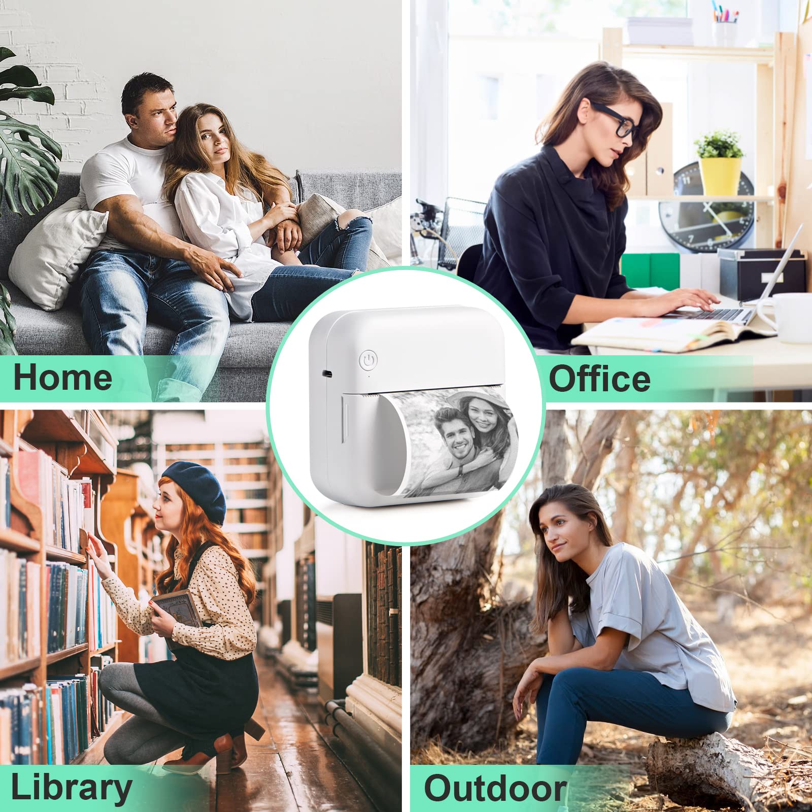 Mini Portable Thermal Printer Photo Printer Home Phone M ini Printer ...