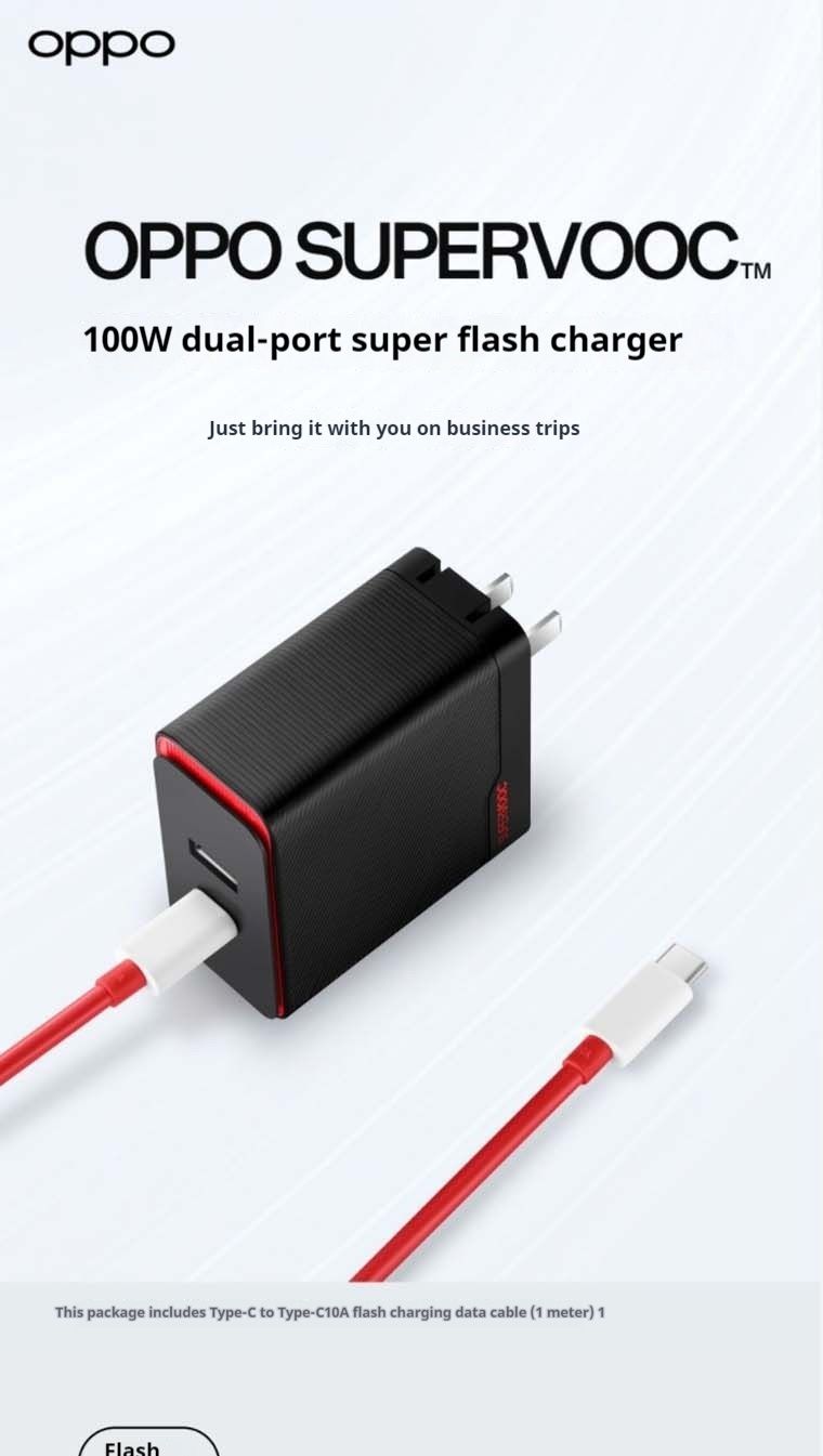 OPPO SUPERVOOC 100W Dual Super Flash Charger Find X7 X6 Pro charger ...
