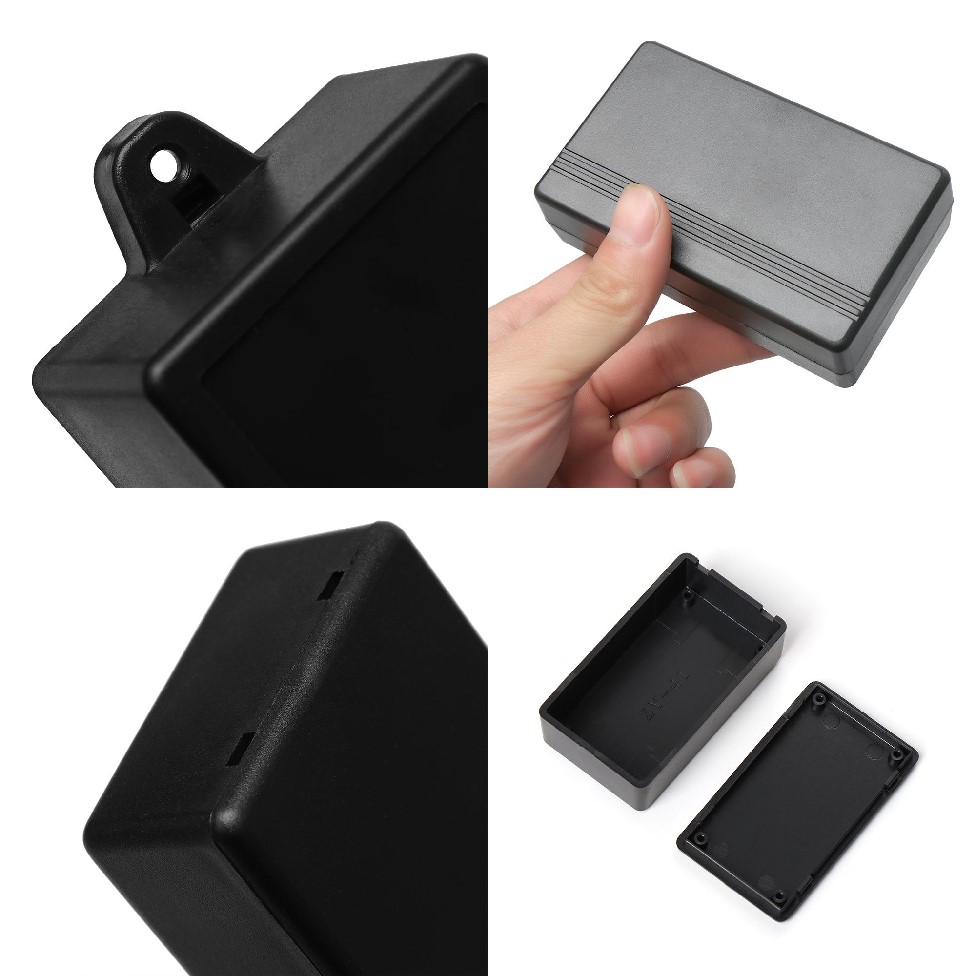 BORRAONE 1/2 Pack ABS Plastic Electronic Project Box, Black Waterproof ...