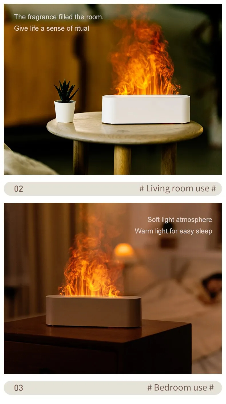 New Remote Control Flame Ultrasonic Air Diffuser Fog Cooler Remote ...